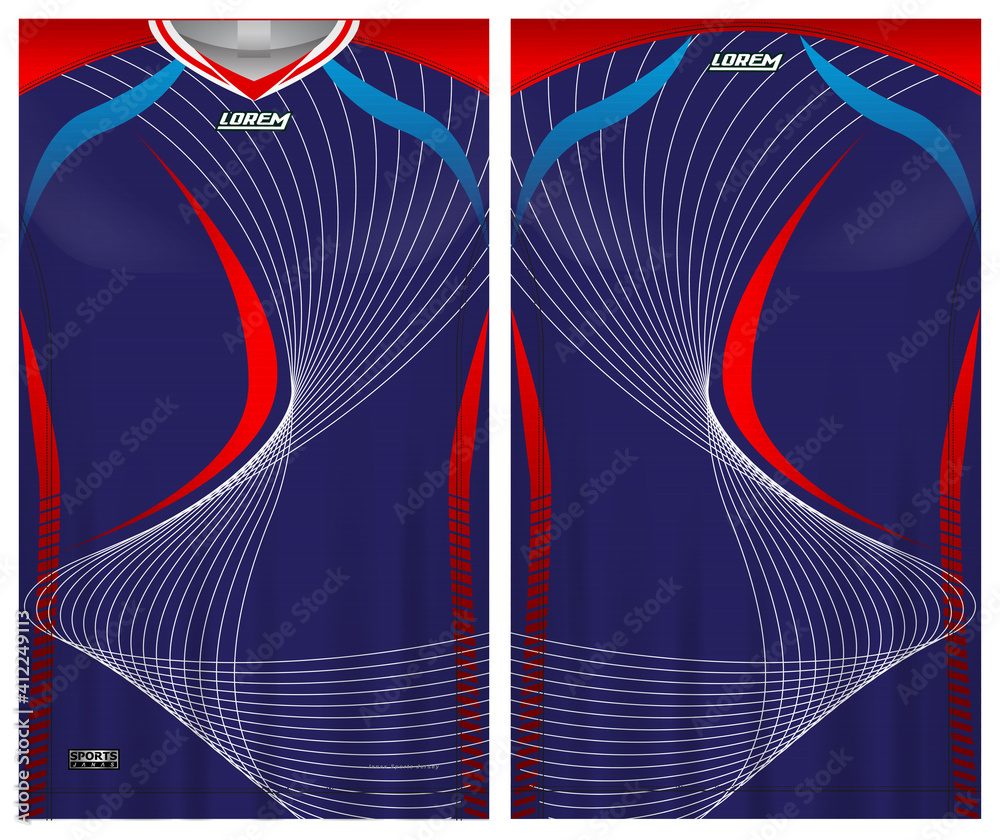 Jersey sport, soccer uniform front and back view template, sportswear ...