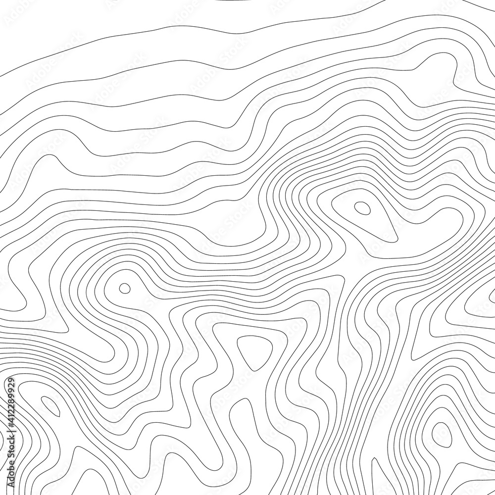 Abstract paper cut shapes. Topographic map on white background. Topo ...
