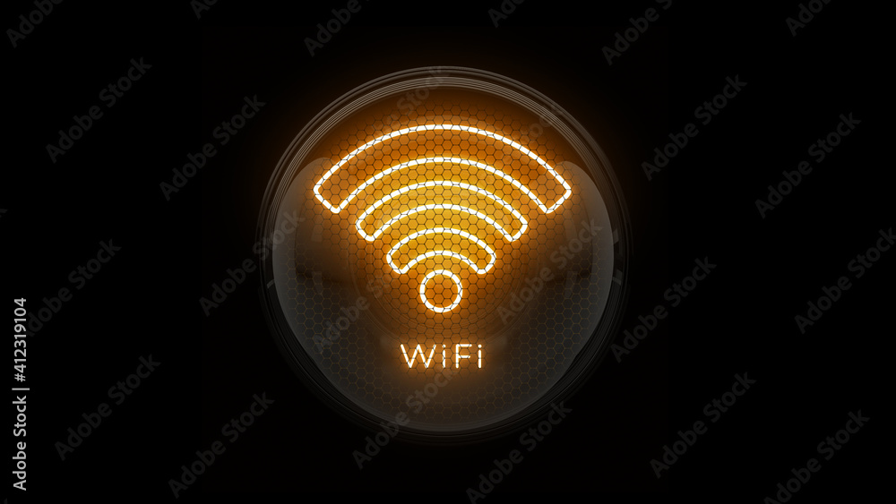 Ilustración de Stock Wifi. Wifi symbol. Nixie tube indicator. Gas ...