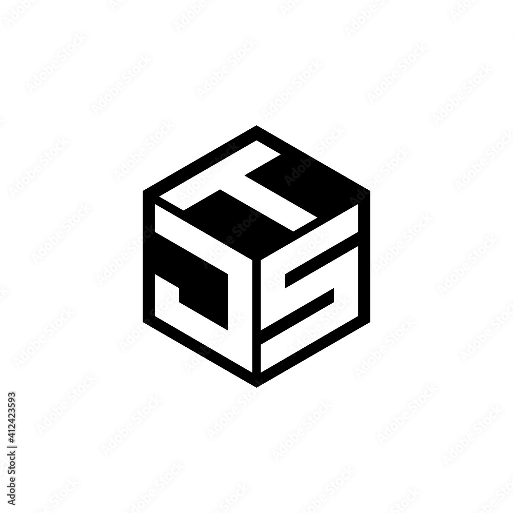 JST letter logo design with white background in illustrator, cube logo ...