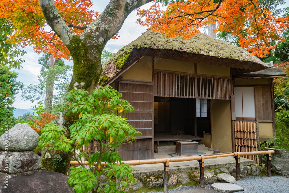 Japan. Traditional Japanese building in Kyoto. Japan in the fall ...