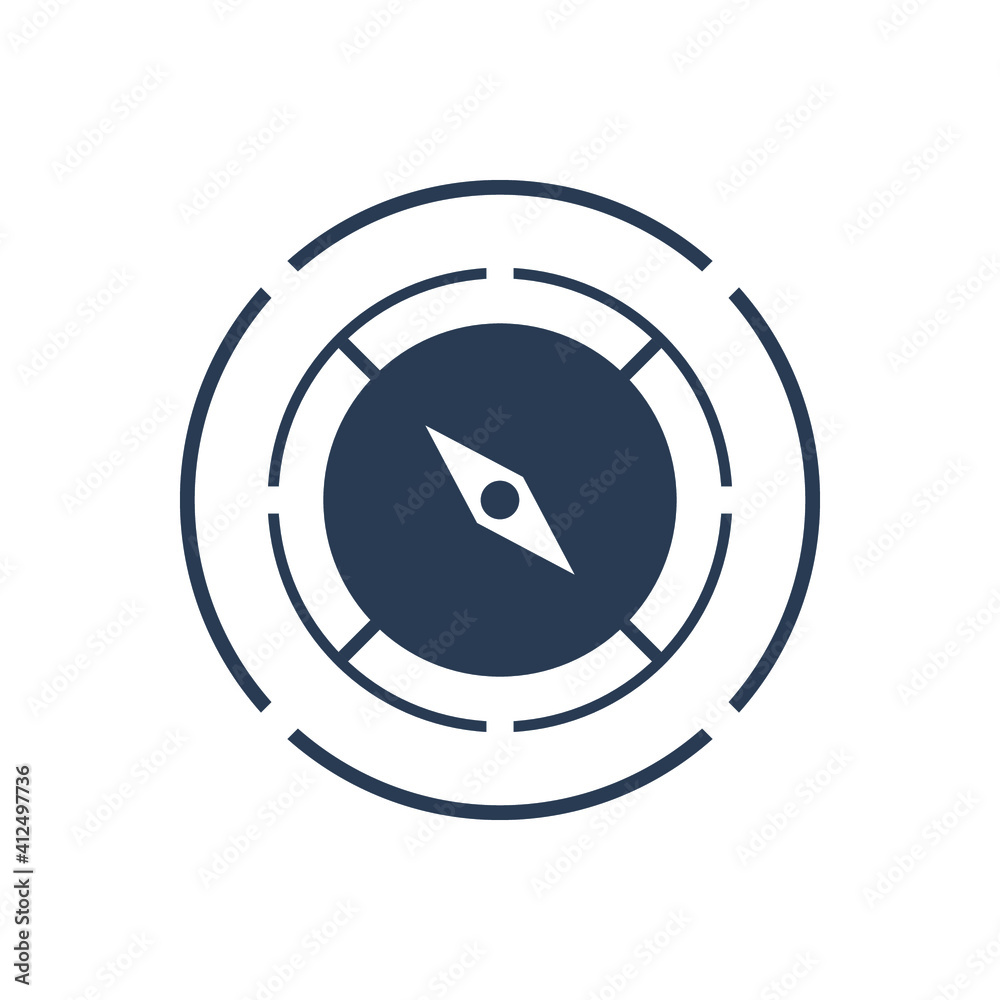 Compass icon. GPS Icon. Magnetic compass, indicator icon, east, west ...
