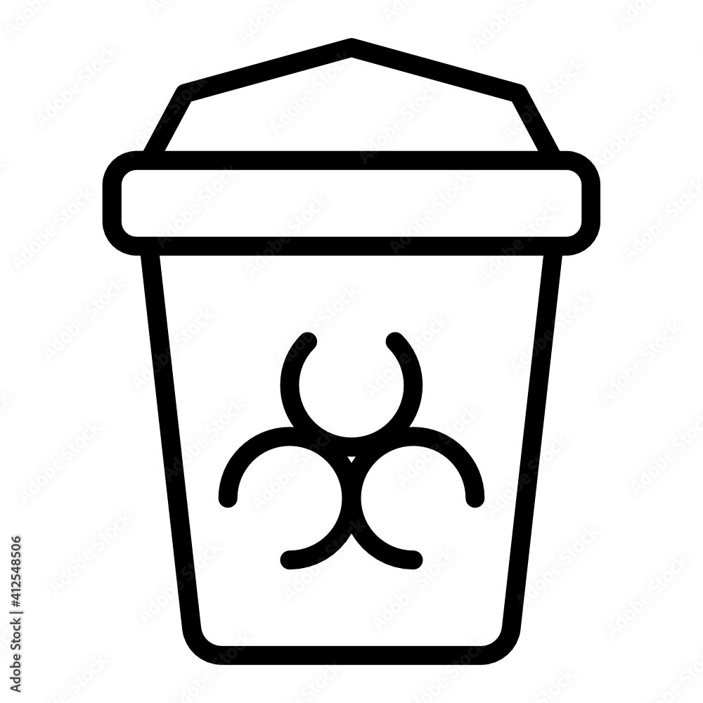 infecticious waste bin Concept Vector Icon Design, Personal protective ...