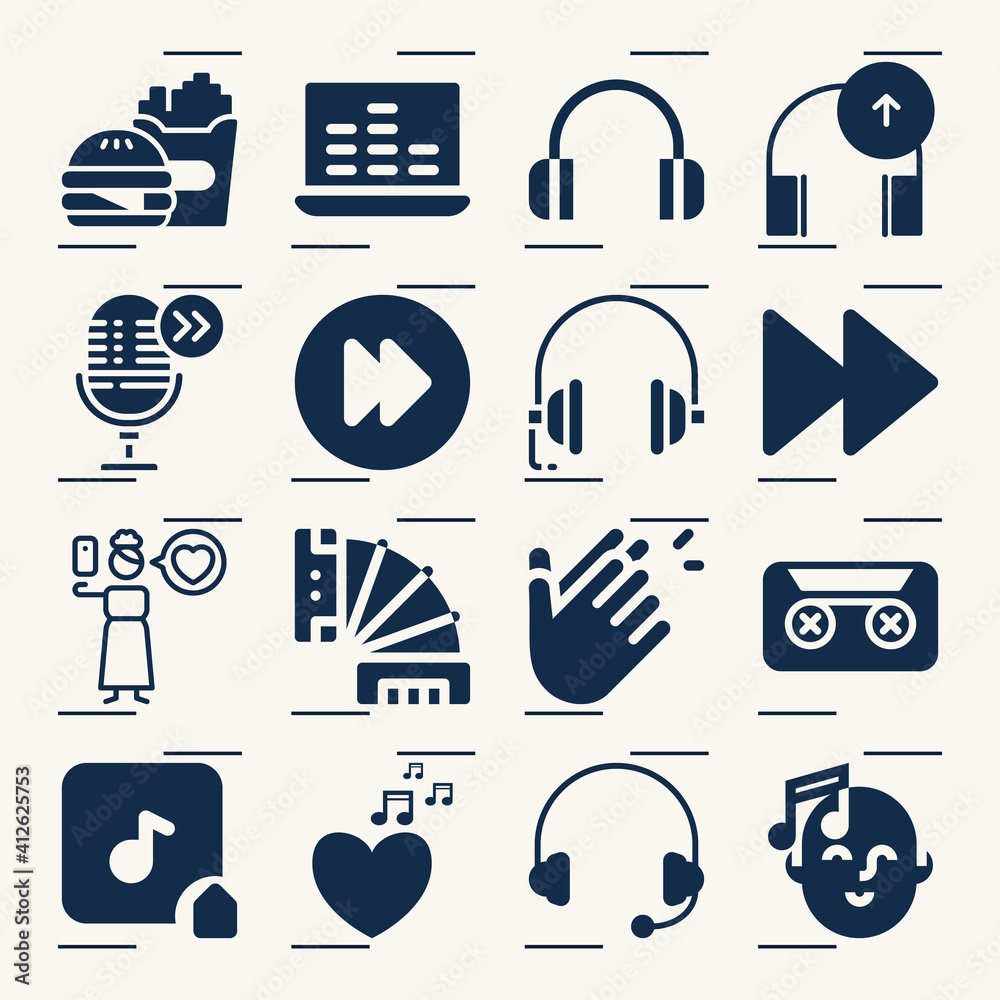Simple set of refrain related filled icons. Stock Vector | Adobe Stock