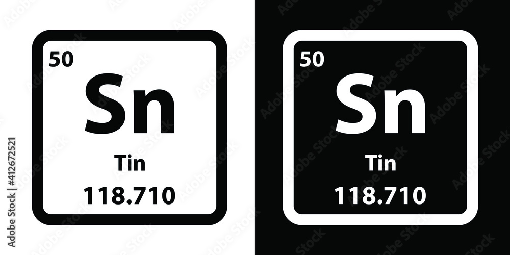 Sn Tin chemical element icon. The chemical element of the periodic table. Sign with atomic number. Stock Vector Adobe Stock