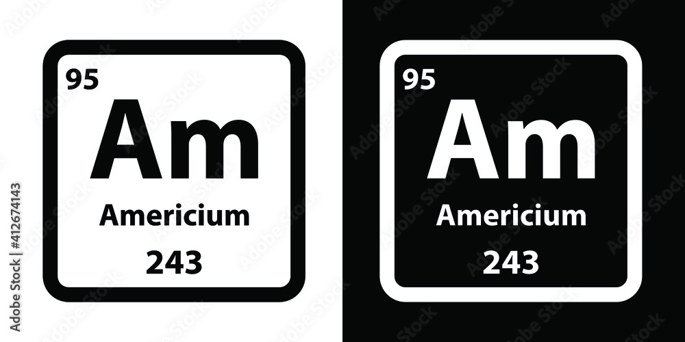 Am Americium chemical element icon. The chemical element of the ...