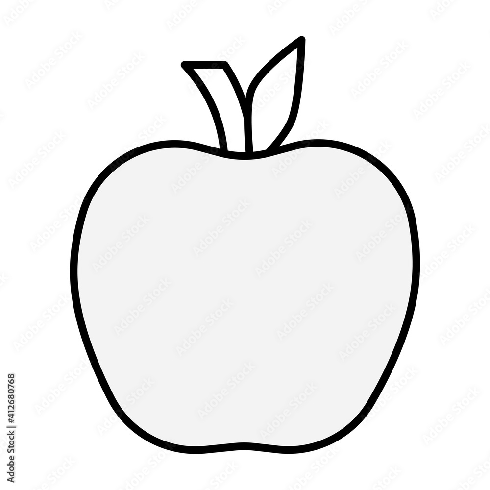 Outline apple isolated on white background. Coloring page. Stock Vector ...