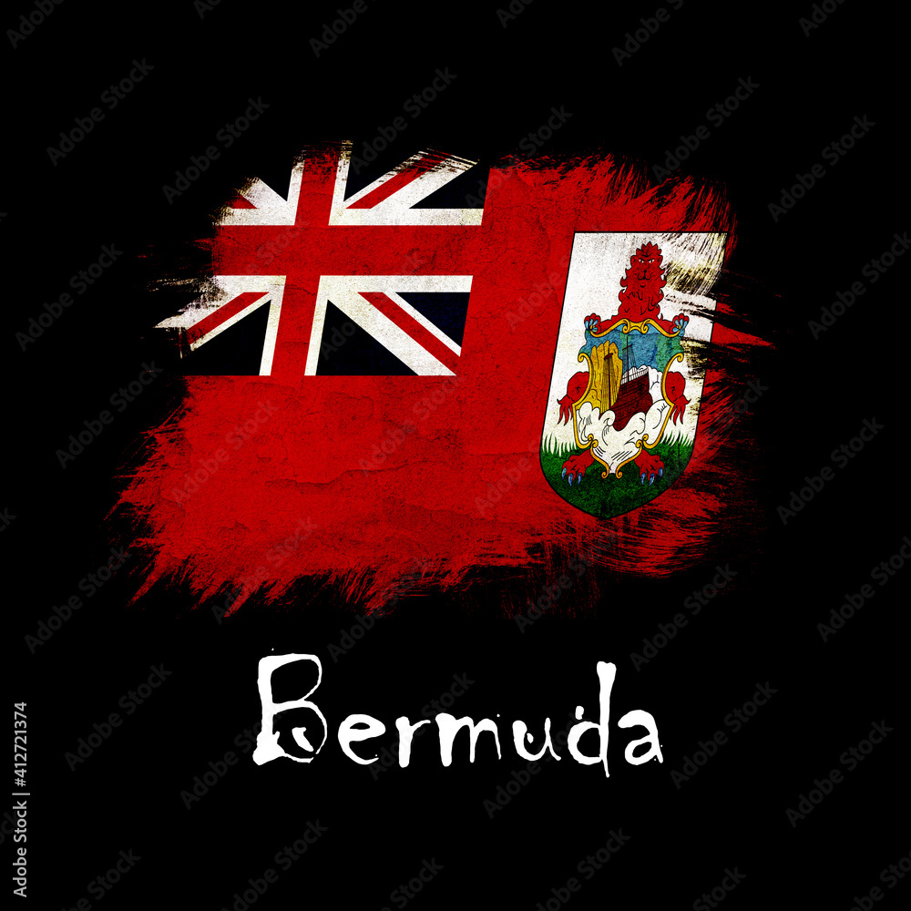 Ilustrace National flag of Bermuda, abbreviated with bm; a realistic 3d ...