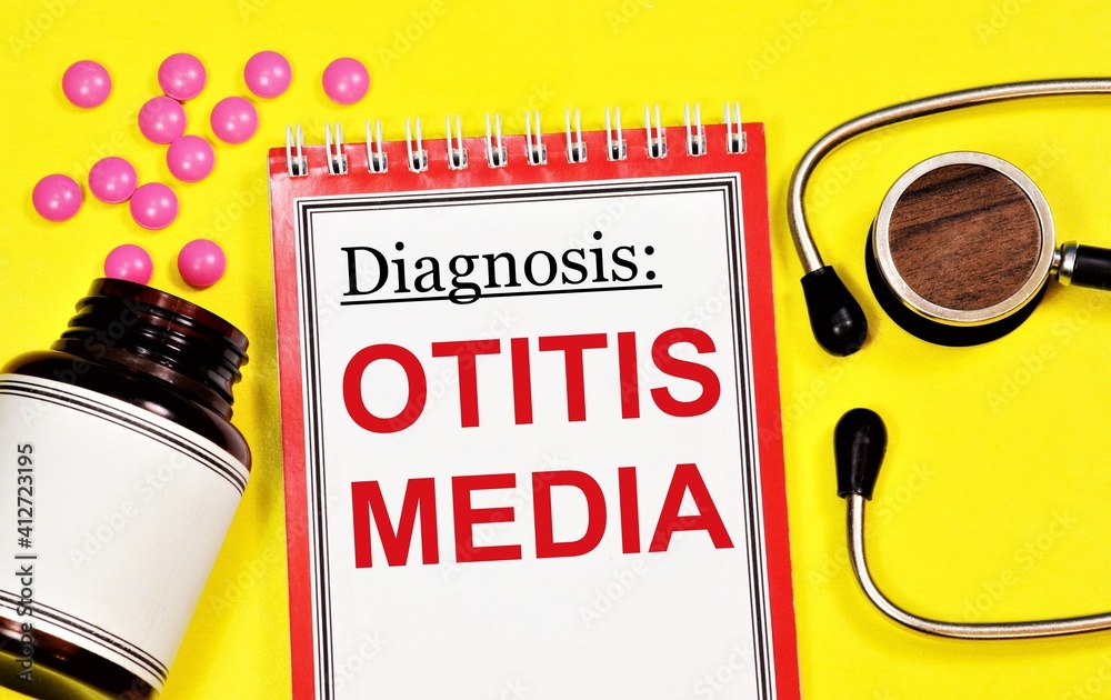 Otitis media. A text label to indicate a health condition. The ...