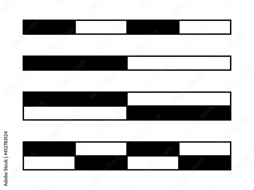 Black and white scale bars vector set. Map symbol. Stock Vector | Adobe ...