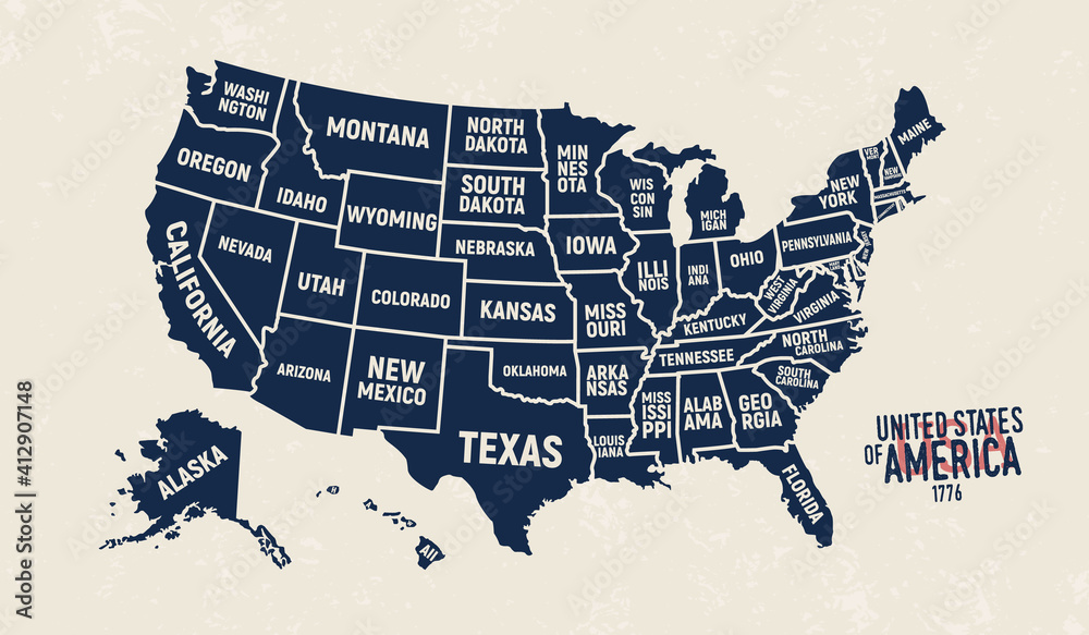 United Us Map With State Names Printable 607+ Thousand Usa Map States