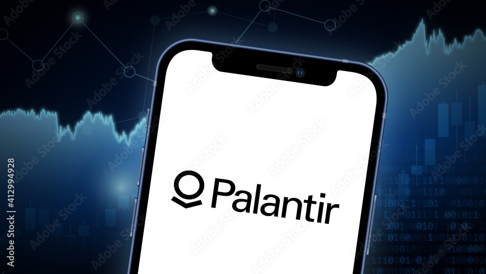 Palantir stock market vector illustration, with iPhone splash screen ...
