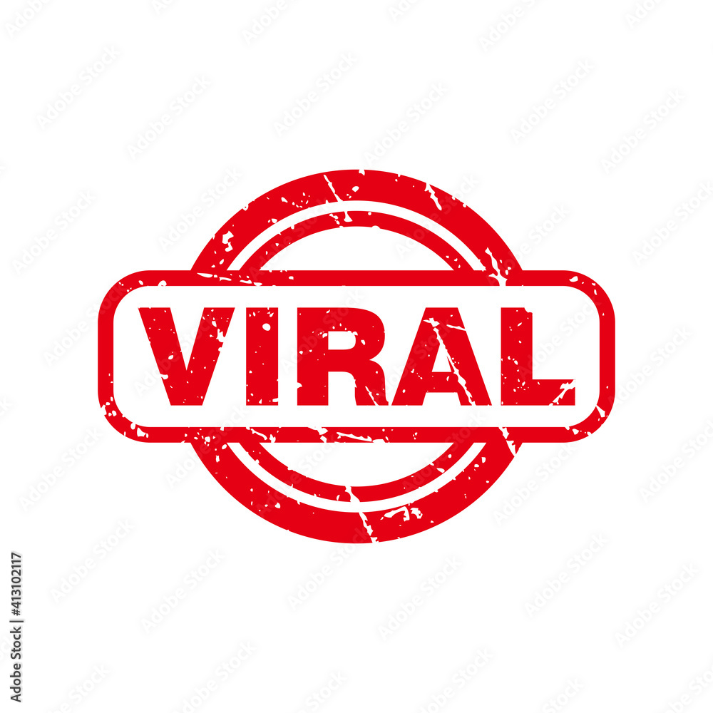 Abstract Red Grungy Viral Rubber Stamp Sign with Circle Shape ...