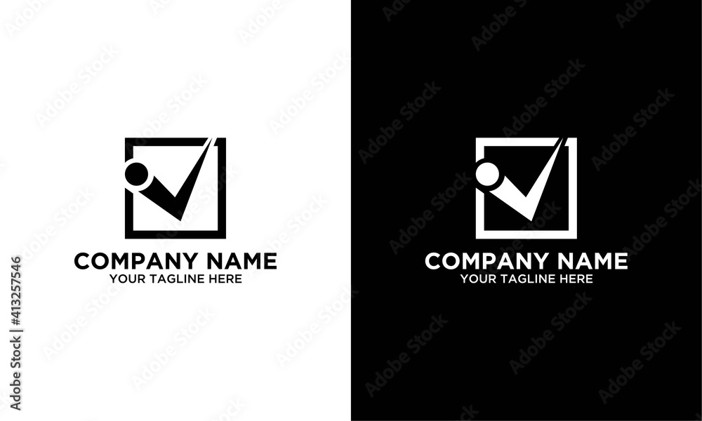 Check list logo icon template Stock Vector | Adobe Stock