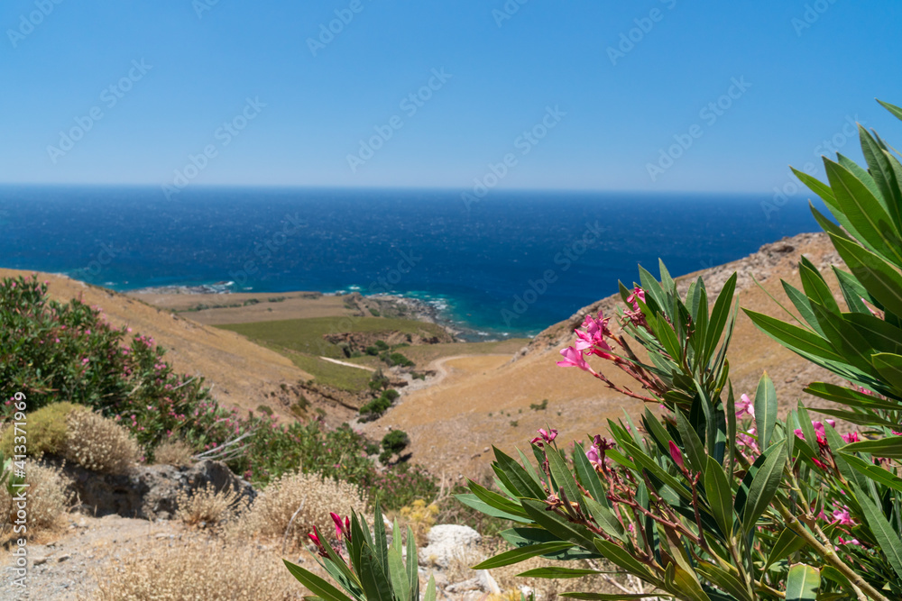 Beautiful turquoise beach Falasarna (Falassarna) in Crete, Greece. View ...