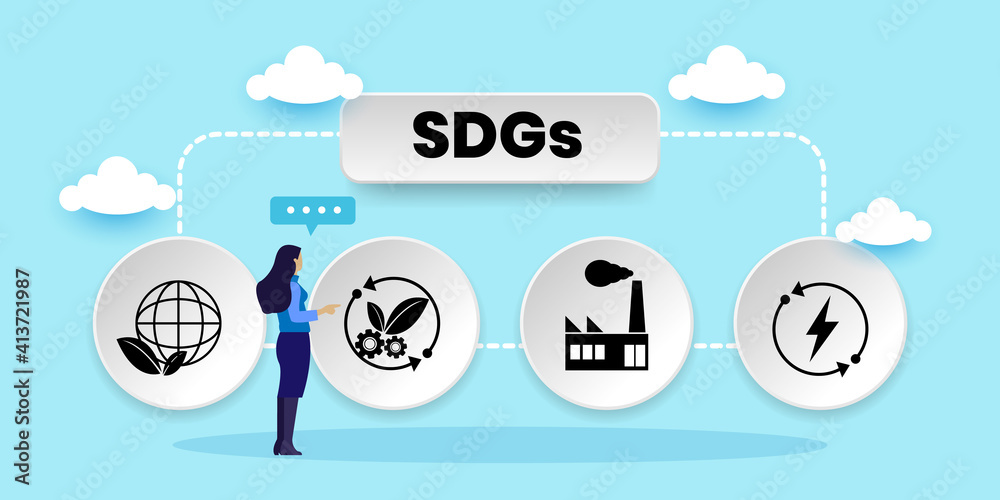 SDGs. Sustainable development goals. Industry Ecology Concept. With ...