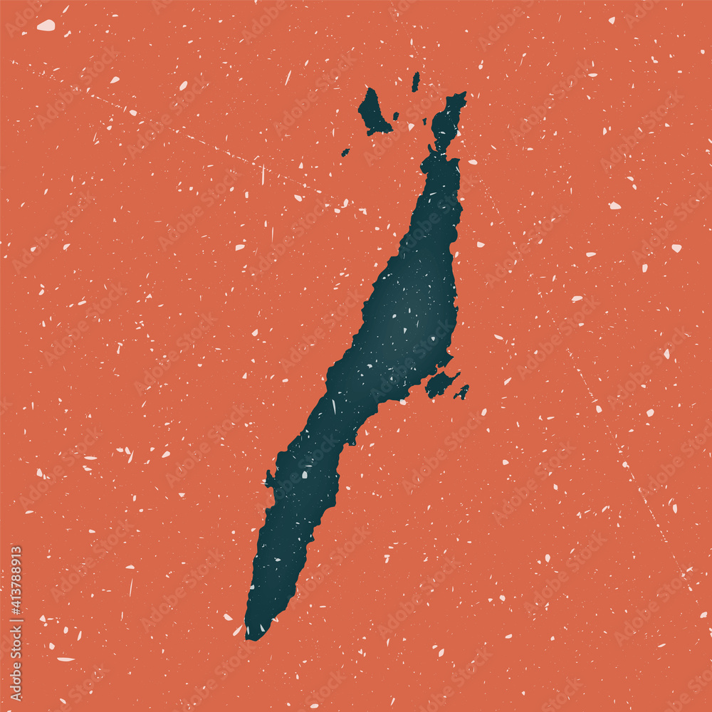 Cebu vintage map. Grunge map of the island with distressed texture ...