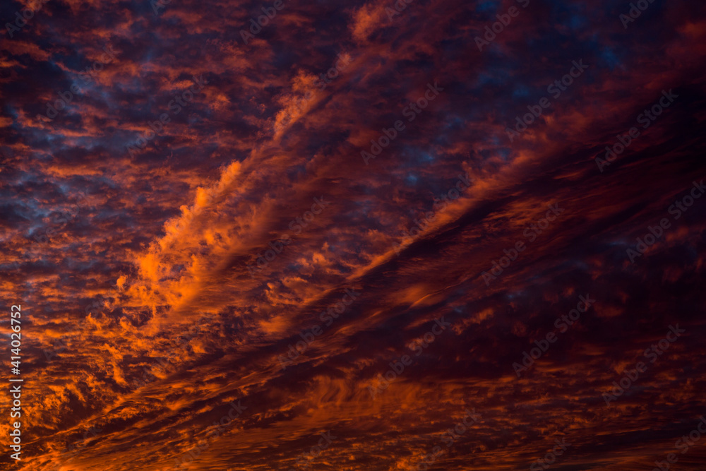 Dark Colors in the Cloudy Orange Shaded Sky Stock Photo | Adobe Stock