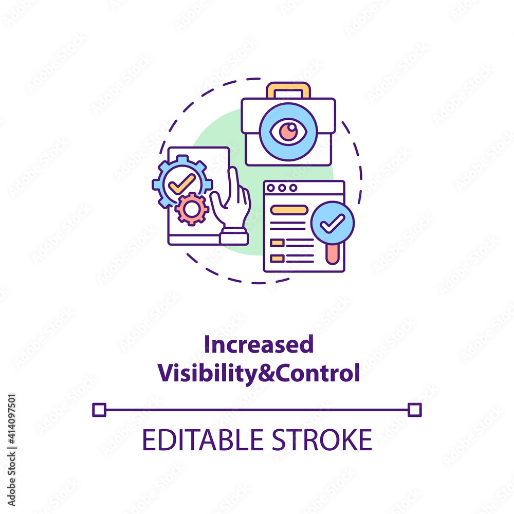 Increased visibility and control concept icon. Contract management ...