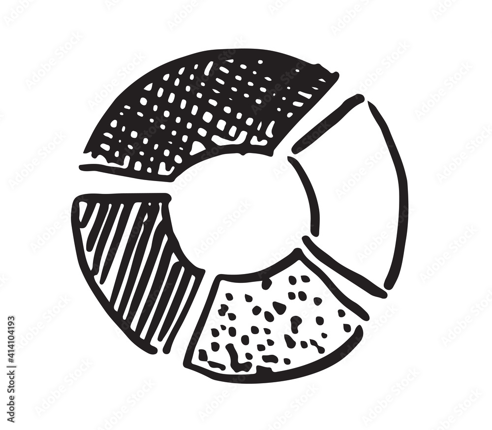 Pie diagrams hand drawn icons. Vector Stock Vector | Adobe Stock