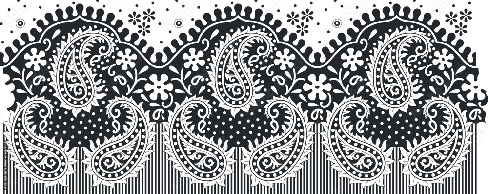 paisley border pattern Stock Vector | Adobe Stock