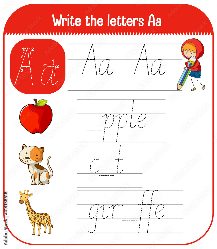 English alphabet tracing worksheets Stock Vector | Adobe Stock
