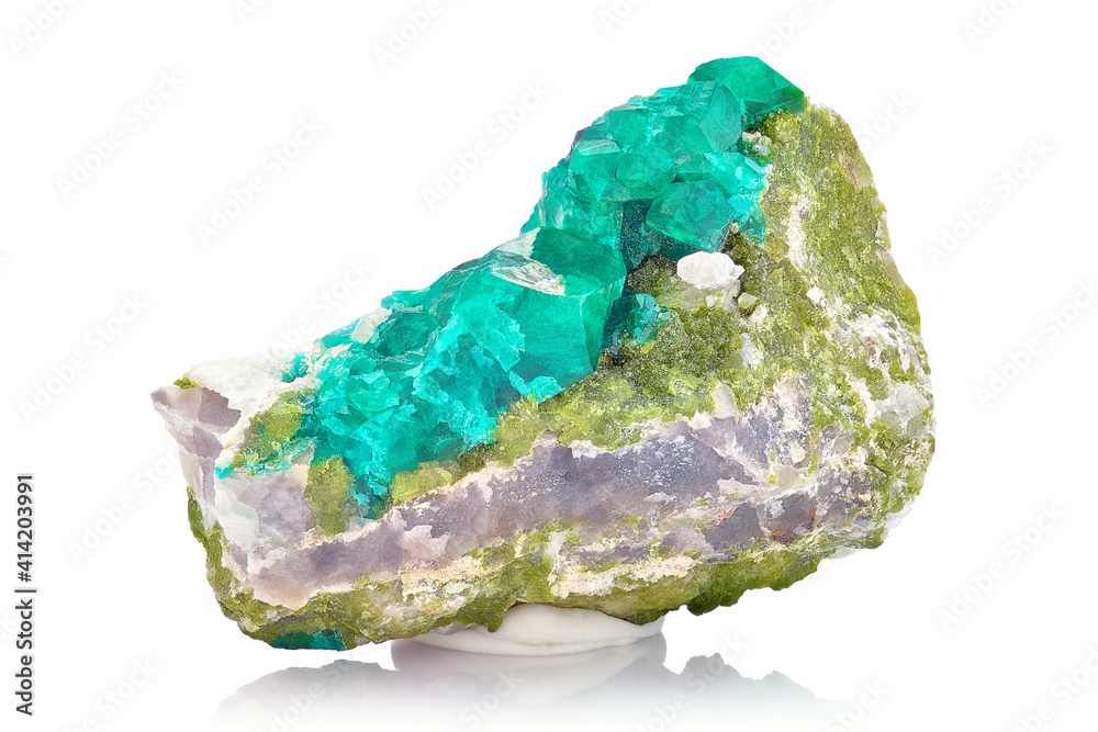 Amazing closeup macro of natural mineral stone - Dioptase (copper ...