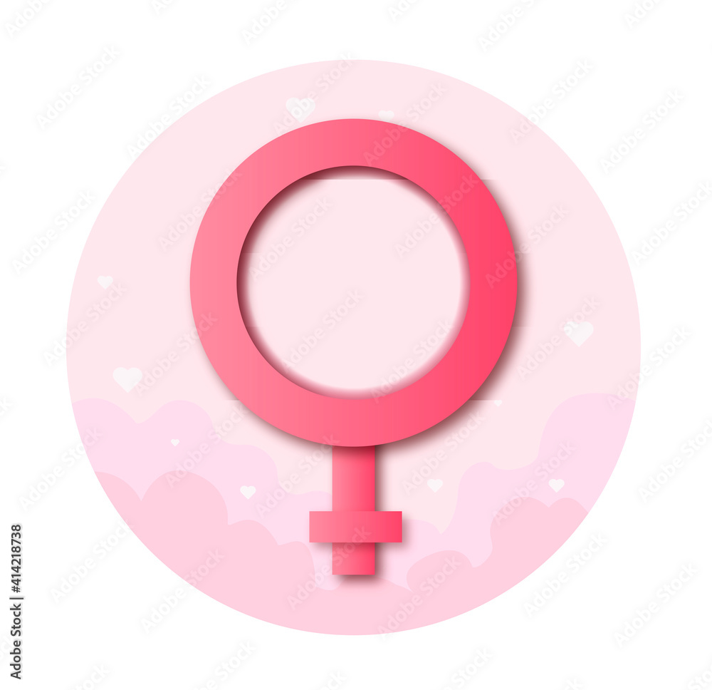 Female gender color flat icon. Sign for web page, mobile app, banner ...