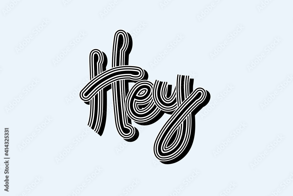 Retro black Hey font vector calligraphy Stock Vector | Adobe Stock