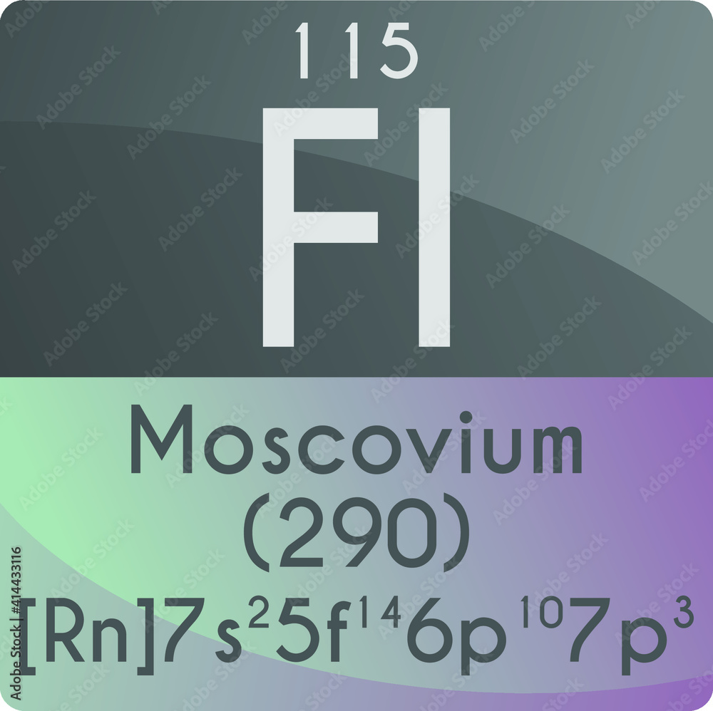 Mc Moscovium Chemical Element Periodic Table. Square vector ...