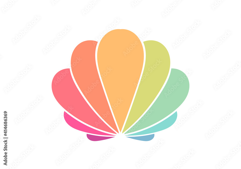 Sea shell icon, colorful pastel colors. Vector illustration. Stock ...