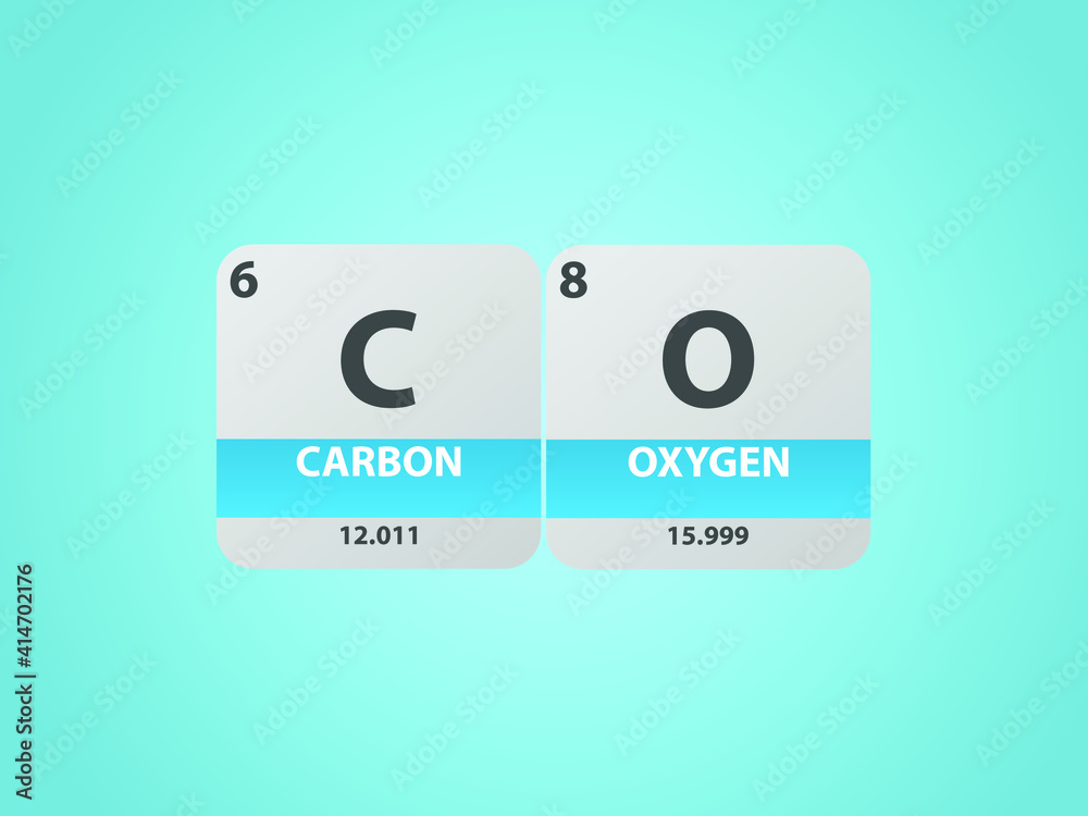 carbon monoxide co molecule. Simple molecular formula consisting of ...