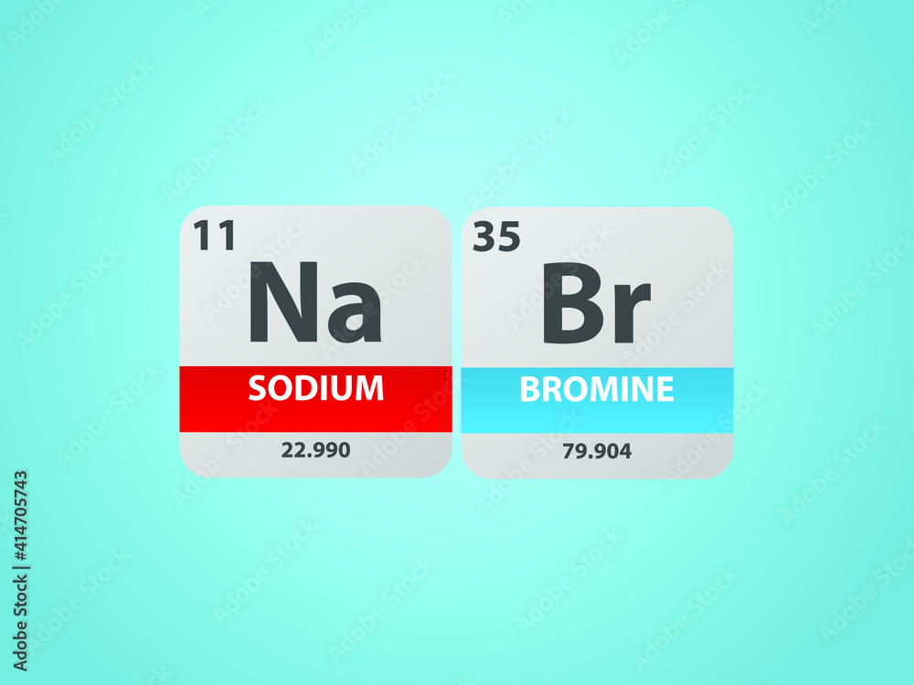 Sodium bromide nabr molecule. Simple molecular formula consisting of ...