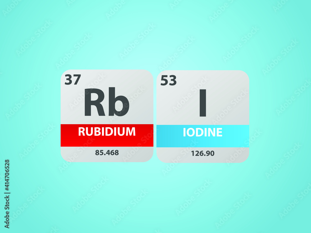 Vetor Rubidium iodide rbi molecule. Simple molecular formula consisting ...