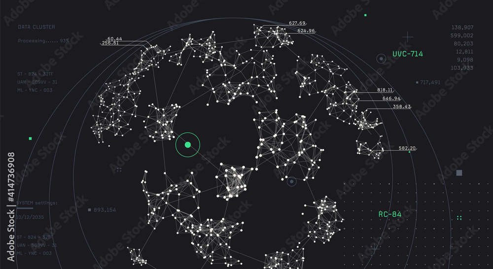 Big Data Concept Visualization Distributed Network Global Data Social Media Graph