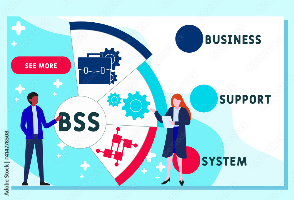 Vector website design template . BSS - Business Support System acronym ...
