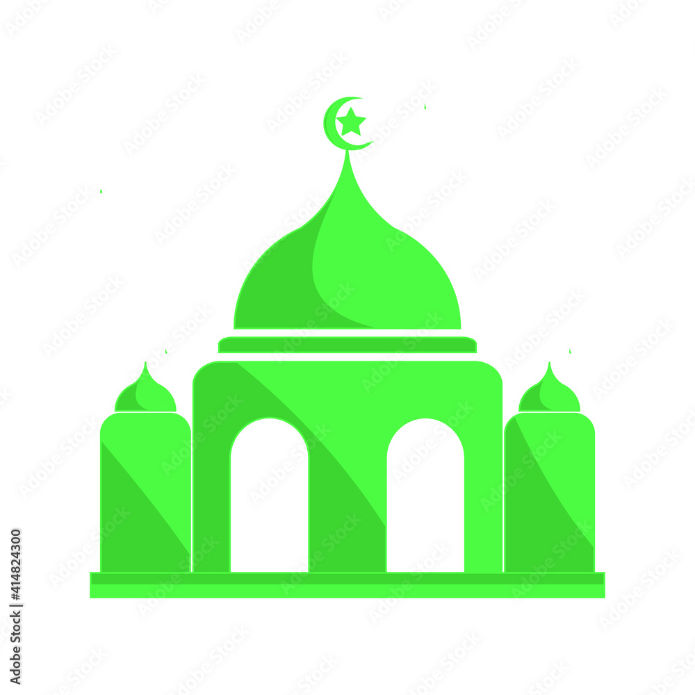 mosque design in flat style on isolated white background. mosque dome ...