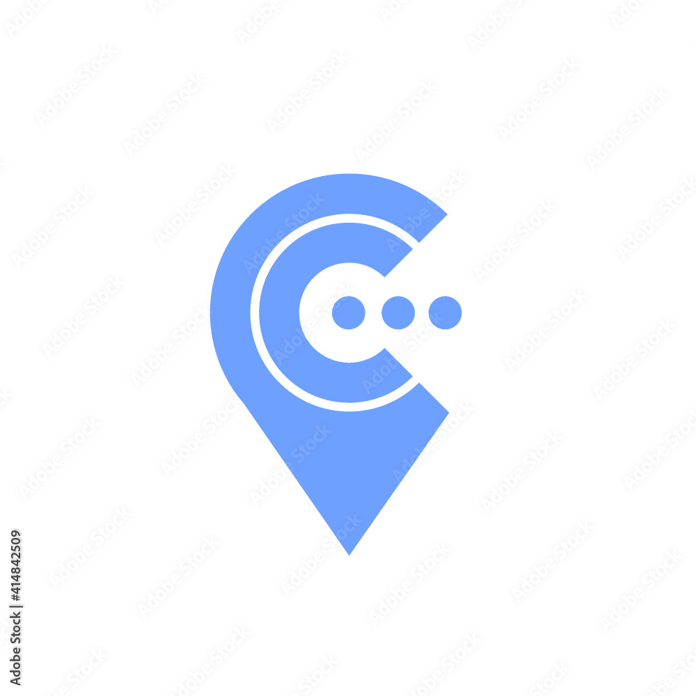 logo C and Map logo message template design in Vector illustration ...