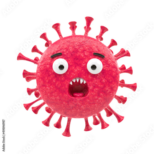 3d render, abstract emotional virus icon, scared character illustration ...