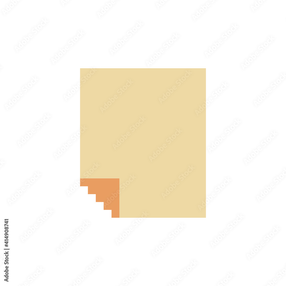 Paper blank sheet pixel art web site icon. Video game 8-bit sprite ...