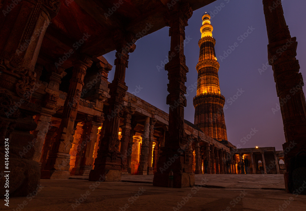 Qutub Minar a highest minaret in India standing 73 m tall tapering ...