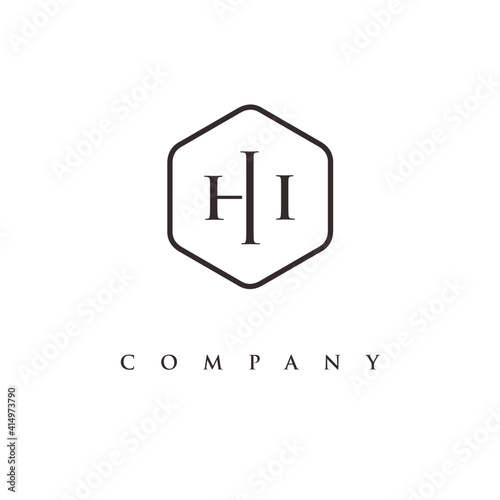 initial HI logo design vector Stock Vector | Adobe Stock