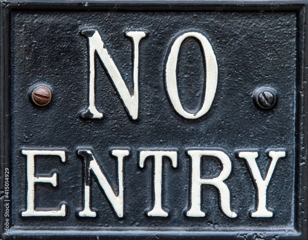 Old metal 'no entry' sign Stock Photo | Adobe Stock