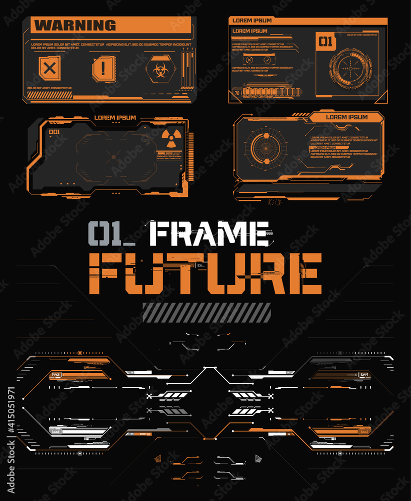 Hi tech abstract, rectangle frame. Screens HUD, UI, GUI futuristic ...