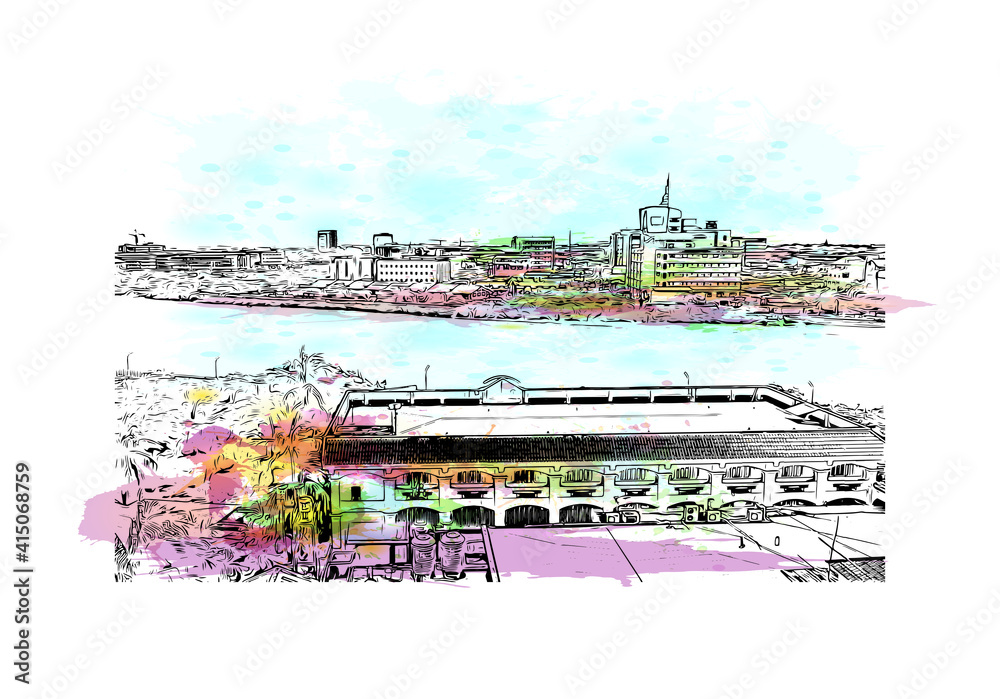 Building view with landmark of Iloilo is on Panay Island in the ...