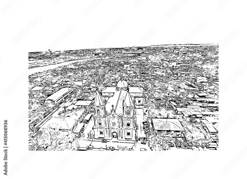 Building view with landmark of Iloilo is on Panay Island in the ...