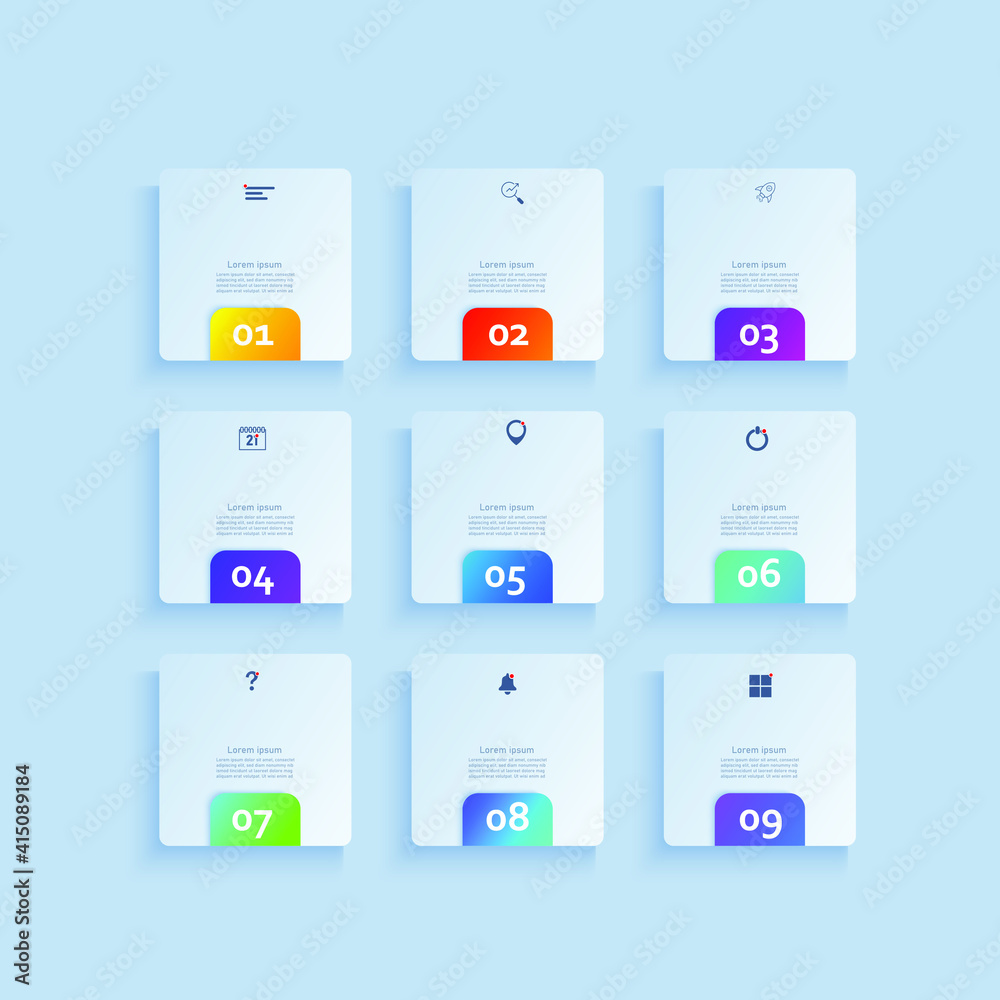 Partition color gradient chart origami paper color info-graphic ...