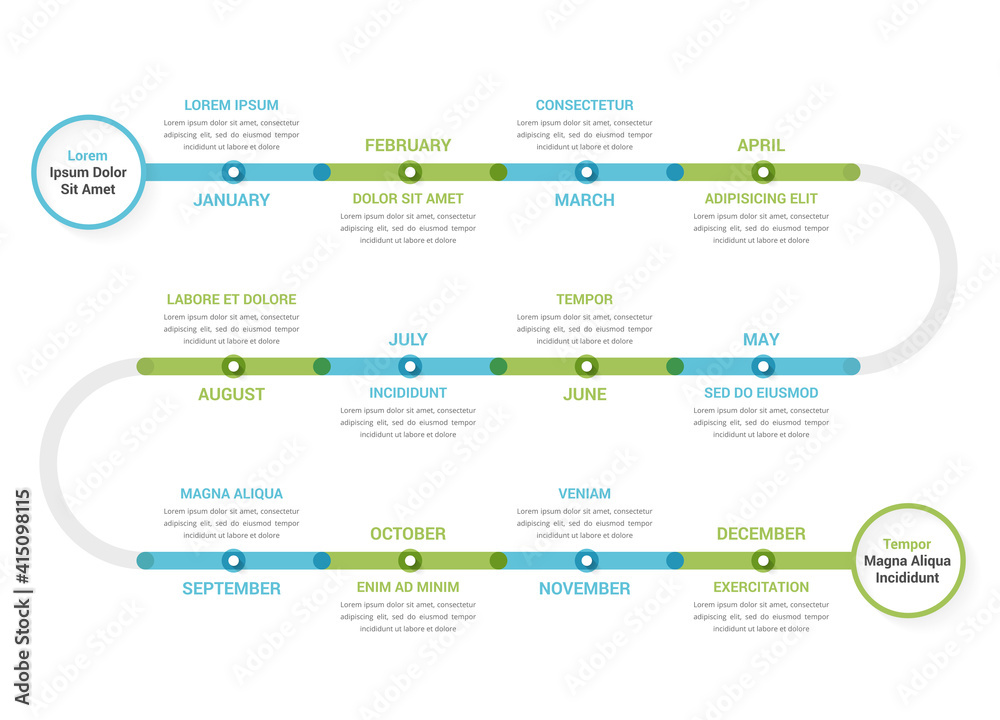 Timeline Infographics Stock Vector | Adobe Stock