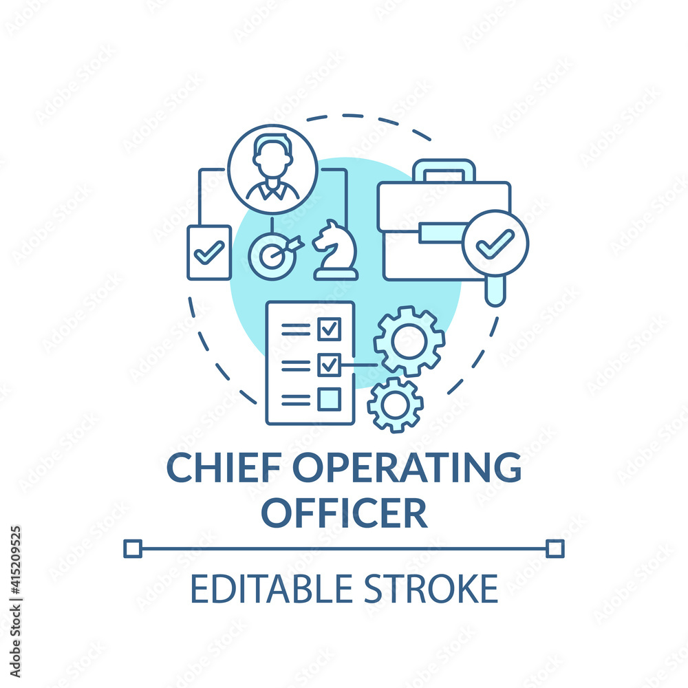 Chief operating officer concept icon. Top management positions. Check ...