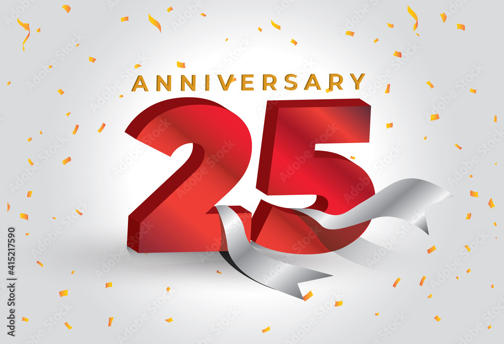 25th Anniversary Vector Illustration Stock Vector | Adobe Stock